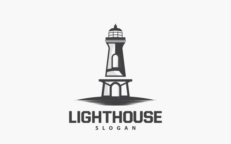 Lighthouse Logo Sea Tower Vector Template V2