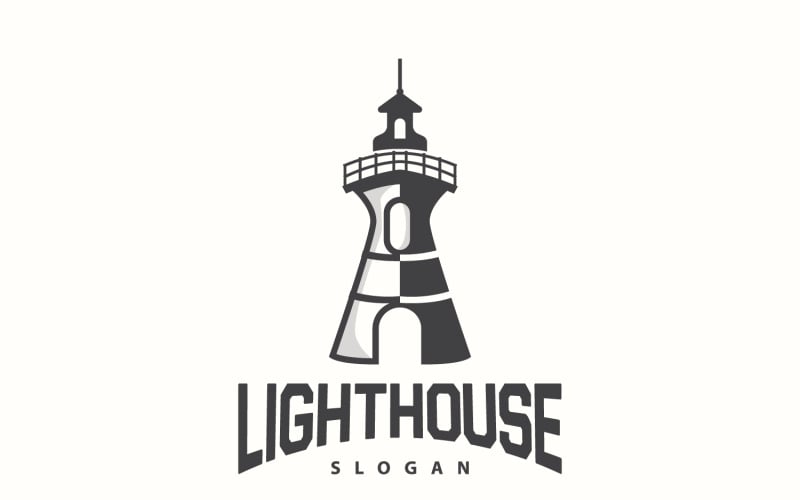 Lighthouse Logo Sea Tower Vector Template V3