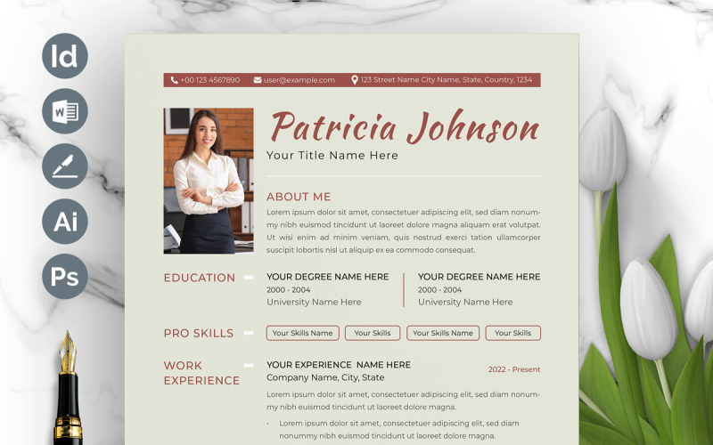 Modern Minimalist Resume Template #448717 - TemplateMonster