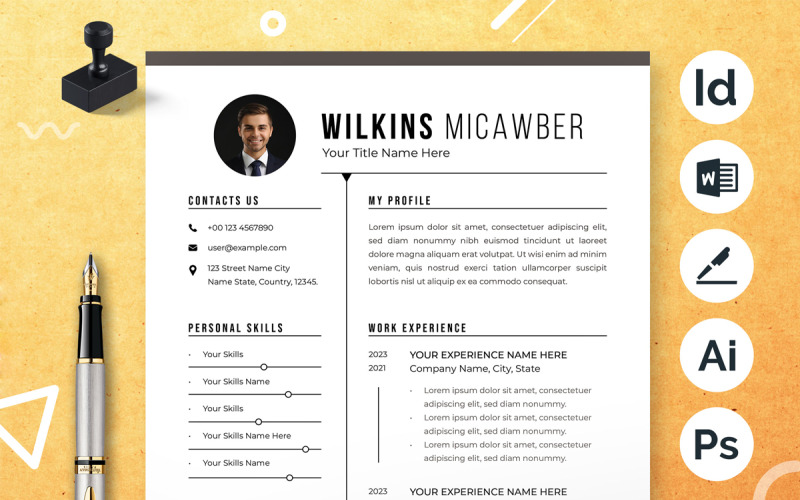 Simple And Clean Resume Design #448720 - TemplateMonster