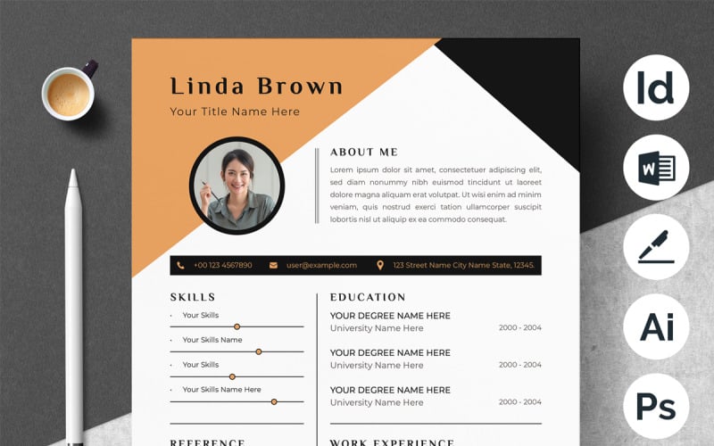 Stylish Professional Resume Template - TemplateMonster