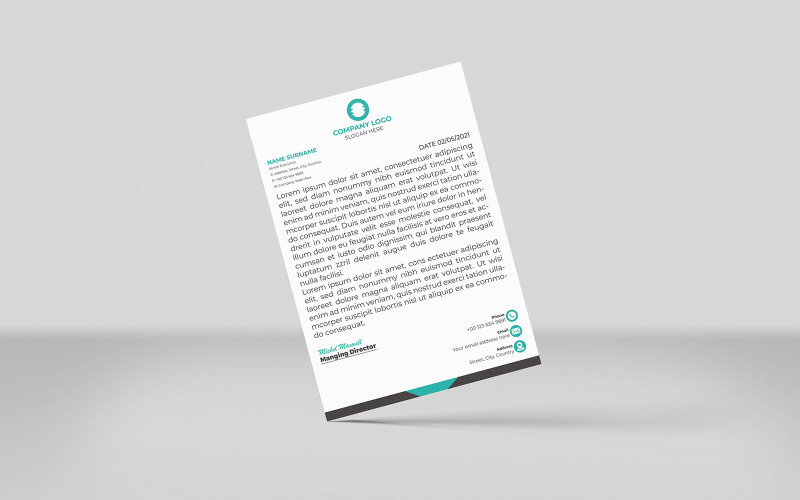 Nuevo diseño de membrete empresarial minimalista y creativo