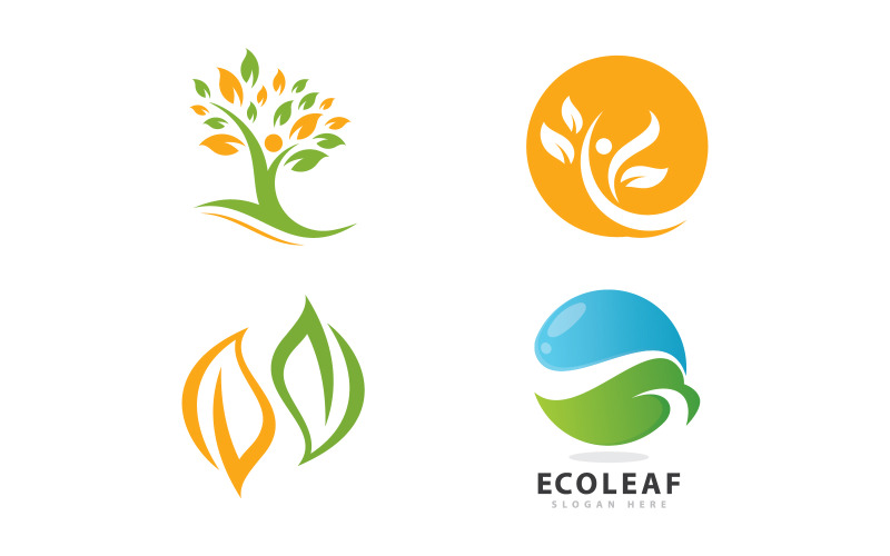 Ekoloji insanlar doğa logo eleman vektör V14