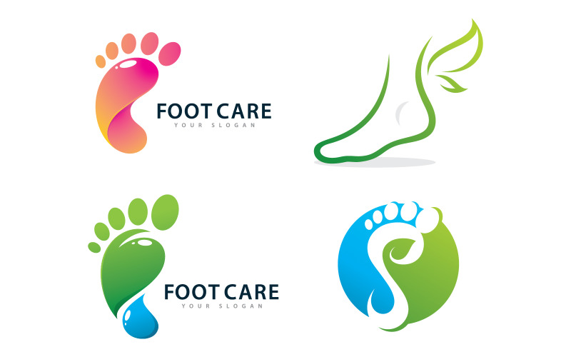 Feet care logo design vector. Feet massaging symbol V13