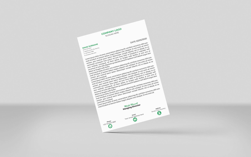 Simple Minimal Letterhead Business Letterhead Template