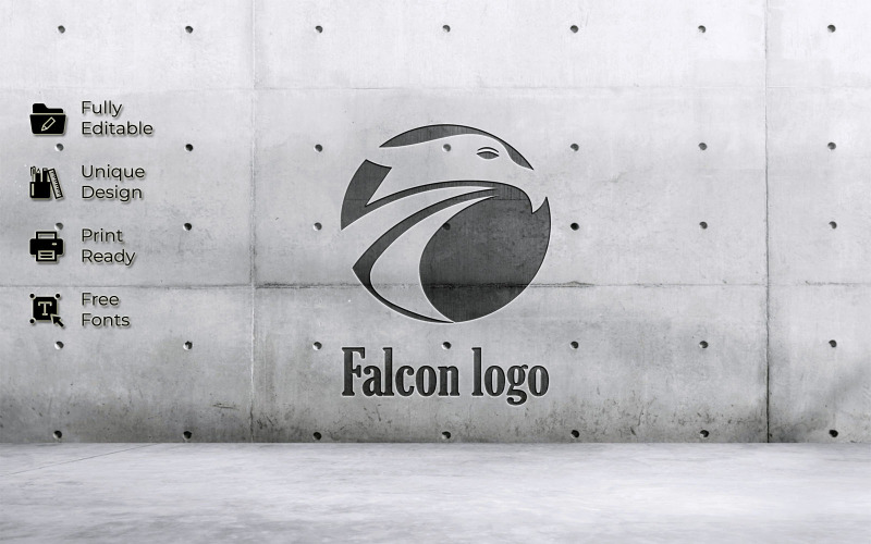 Falcon logo cut out from the inside #450276 - TemplateMonster