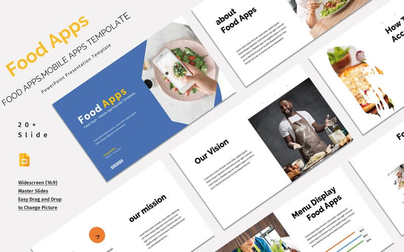 Free Food Apps lunching Presentation - TemplateMonster