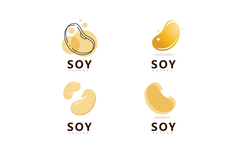 Soybean Logo vector template design. Healthy Food simple vector ...