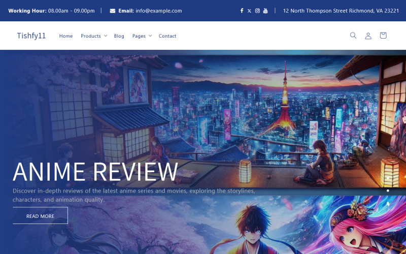 Tishfy11 - Tema de Shopify 2.0 de Anime y Manga