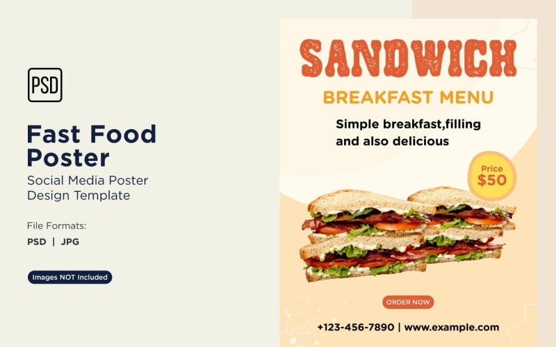 Fast Food Social Media Post Poster Design Template 78