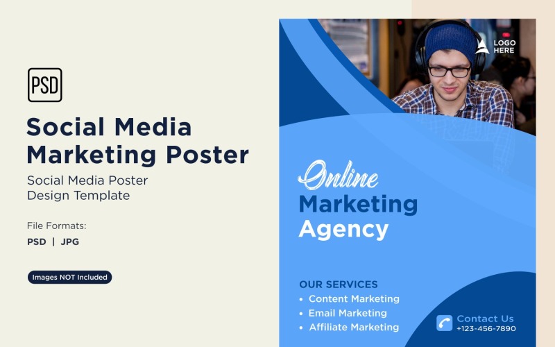 Modern and Simple Social Media Marketing Poster Design Template 08
