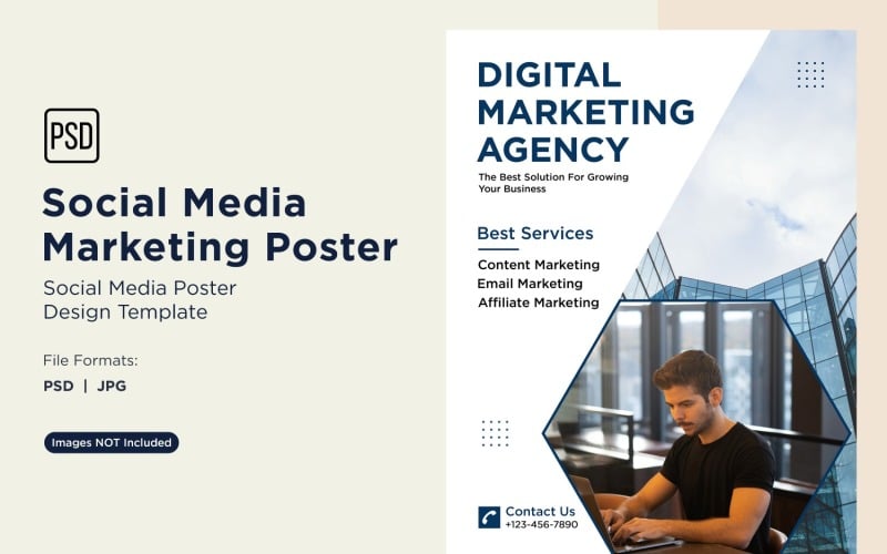 Modern and Simple Social Media Marketing Poster Design Template 11