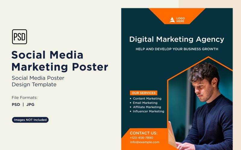Modern and Simple Social Media Marketing Poster Design Template 36