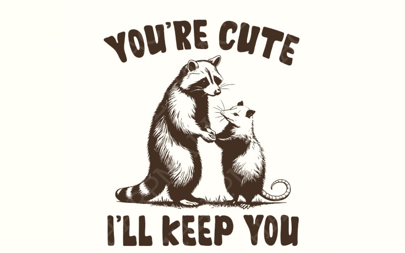 You're Weird I'll Keep You PNG, Funny Retro Raccoon Opossum Design ...