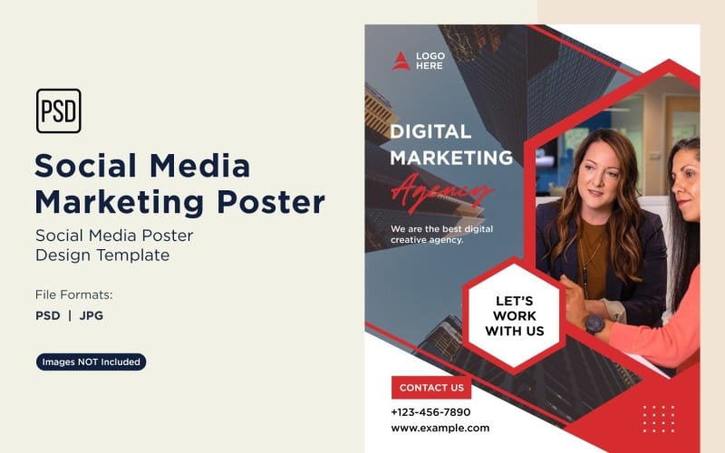 Modern and Simple Social Media Marketing Poster Design Template 76