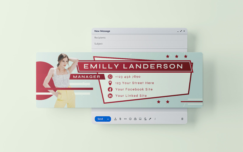 Retro Email Signature Design Template - TemplateMonster