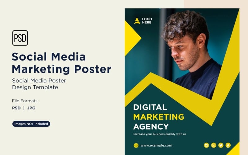 Modern and Simple Social Media Marketing Poster Design Template 100