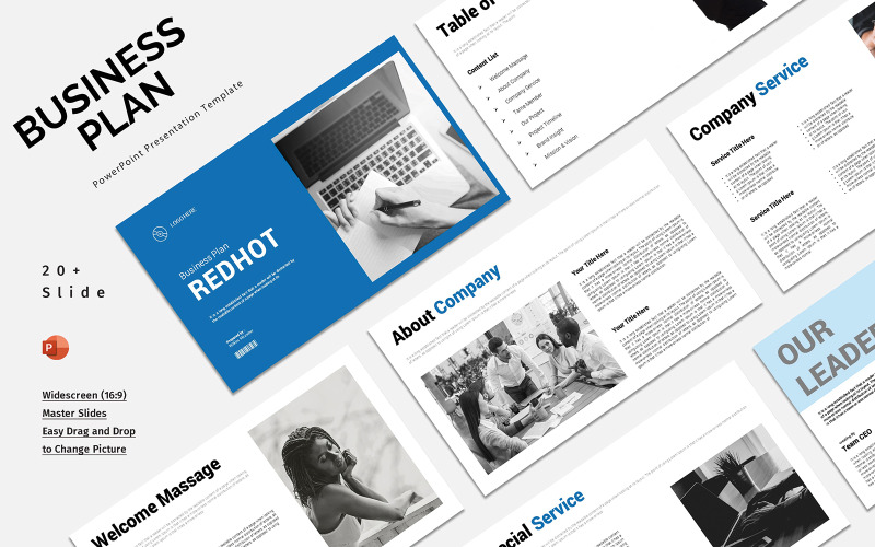 Red hot minimal PowerPoint presentation template