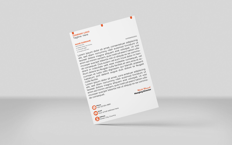 Creative Letterhead Corporate Letterhead Identity Template Design 1 color
