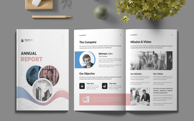 Modèle de rapport annuel (A4) #451289 - TemplateMonster