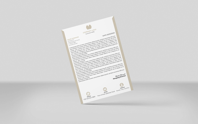 Black tan Colors 2 Creative Letterhead Corporate Letterhead Identity ...