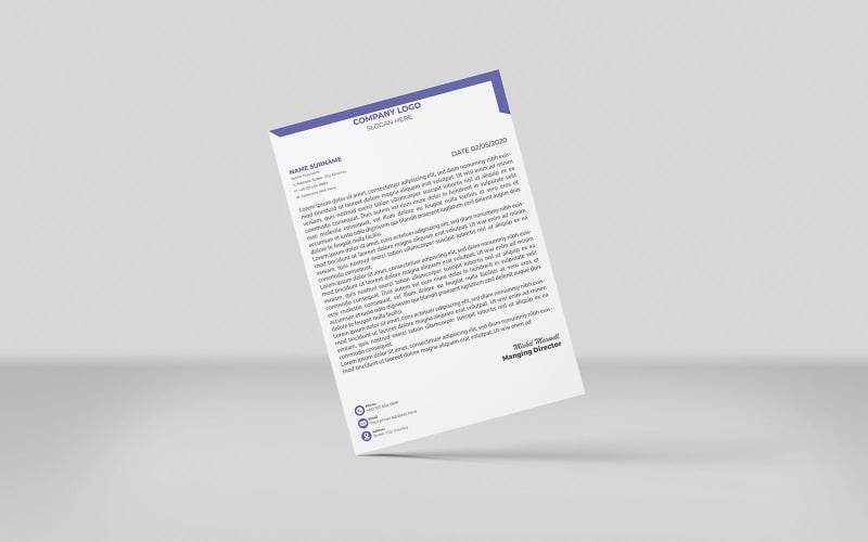 Indigo black Colors 2 Creative Letterhead Corporate Identity Template ...