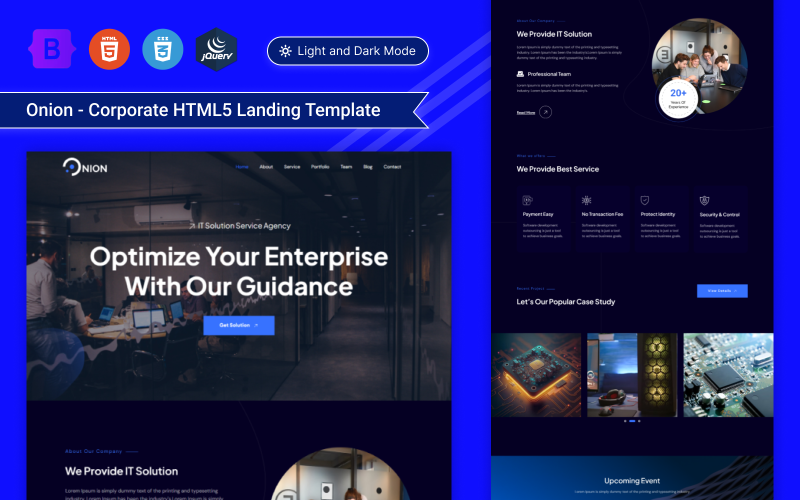 VTech | Corporate Agency HTML Landing Page Template