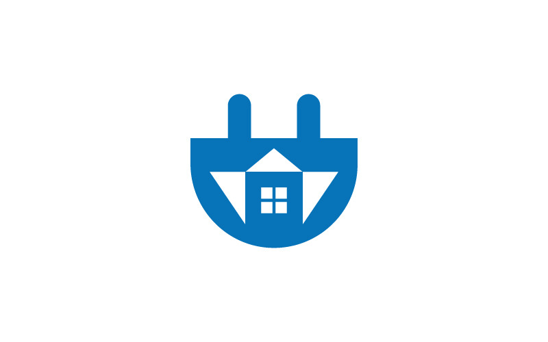 Modèle de conception de logo de prise de courant domestique