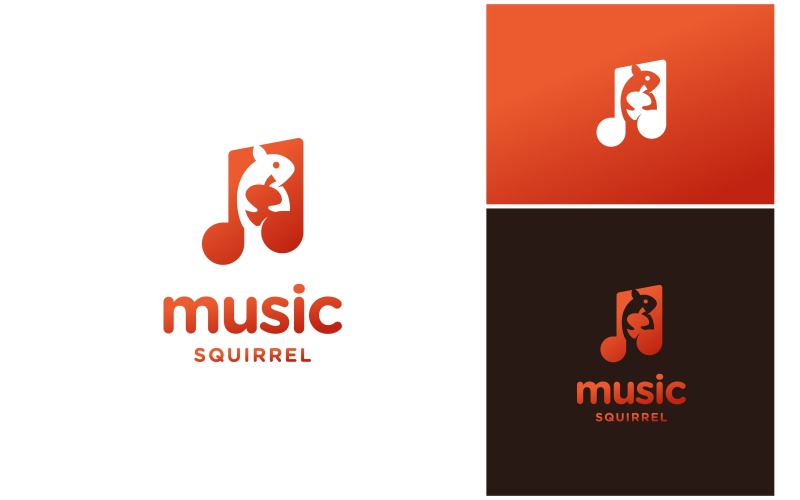 Squirrel Music Illustration Logo #451589 - TemplateMonster