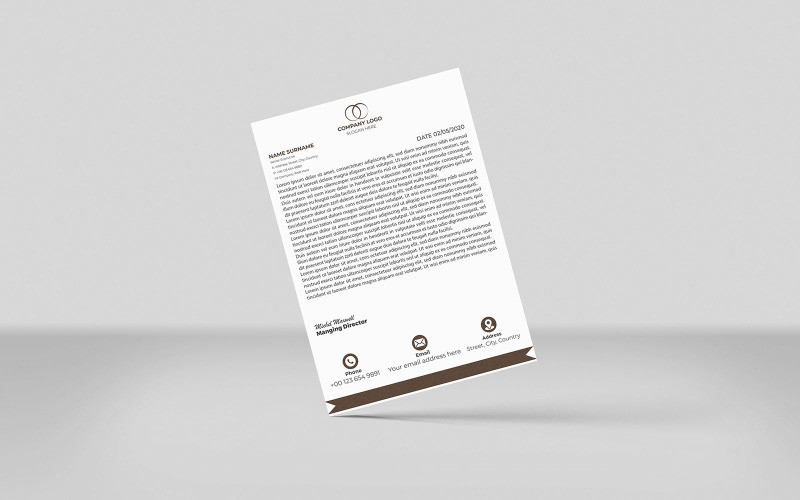 Coffee Colors Creative Letterhead Corporate Letterhead Identity ...