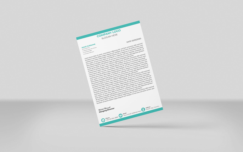 Modèle d'identité d'entreprise en papier à en-tête créatif aux couleurs ...