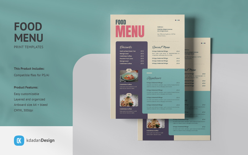 Modelos de Design de Menu de Comida Vol 10 - TemplateMonster