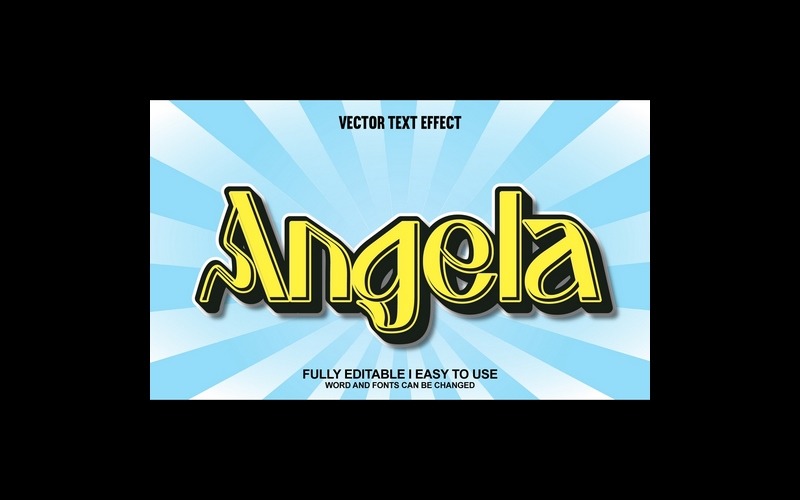 Angela Fully Editable Vector 3D Text Effect - TemplateMonster