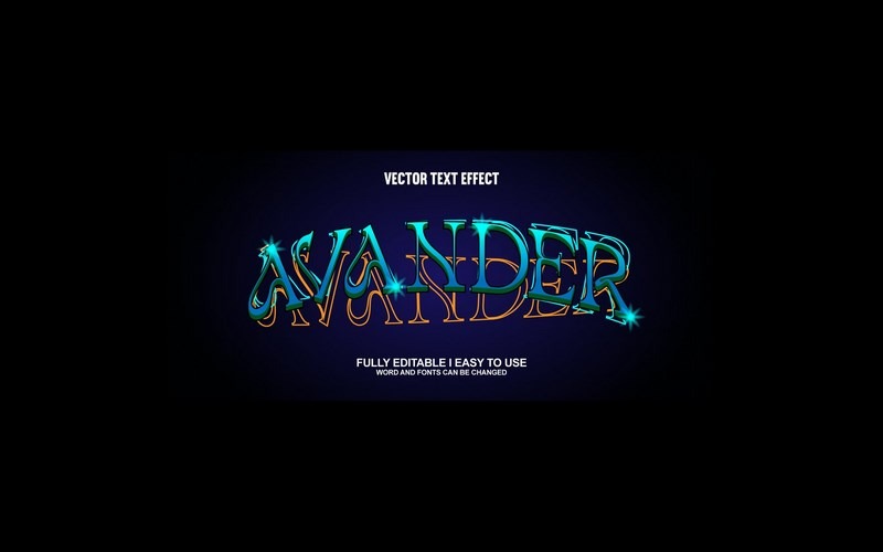 Avander Fully Editable Vector 3D Text Effect