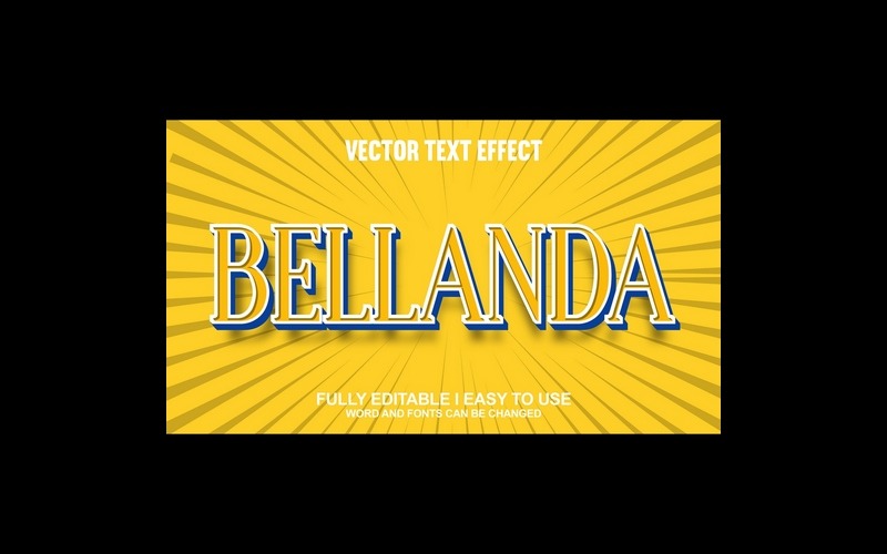 Bellanda Fully Editable Vector 3D Text Effect