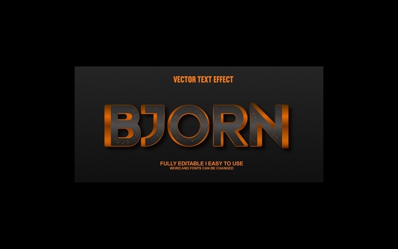 Bjorn Fully Editable Vector 3D Text Effect - TemplateMonster