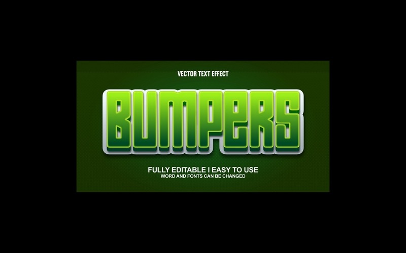 Bumpers Fully Editable Vector 3D Text Effect