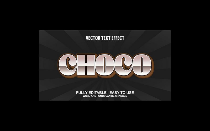 Choco Bold Fully Editable Vector 3D Text Effect