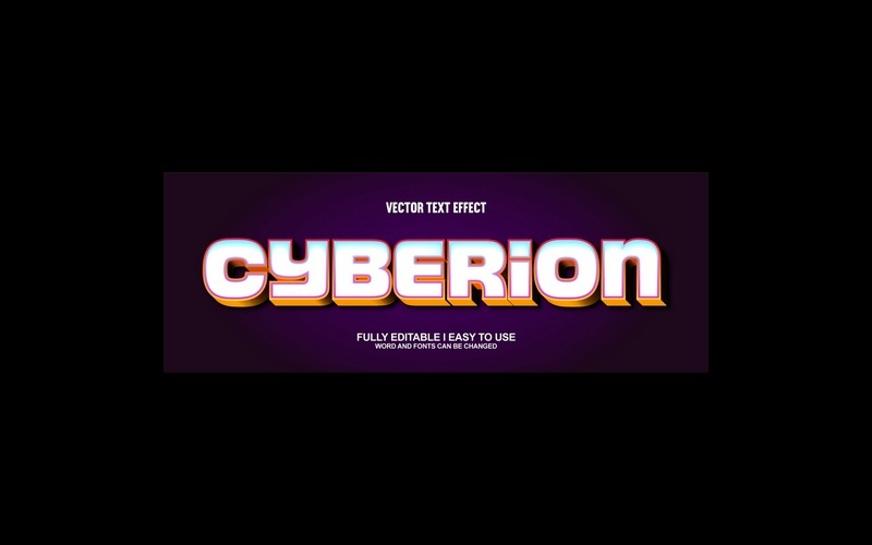 Cyberion Fully Editable Vector 3D Text Effect