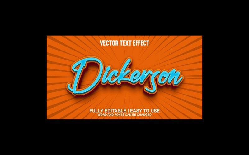 Dickerson Fully Editable Vector 3D Text Effect