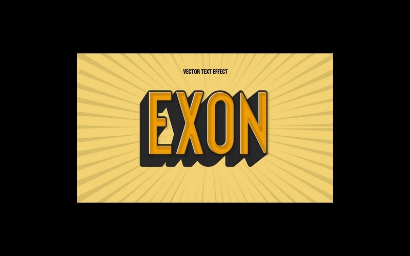 Exon Fully Editable Vector 3D Text Effect - TemplateMonster