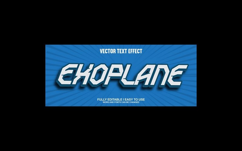 Exoplane Fully Editable Vector 3D Text Effect