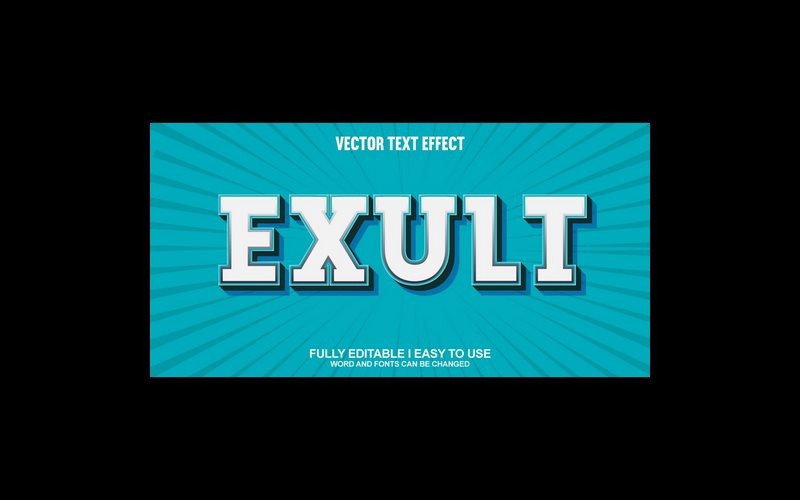 Exult Fully Editable Vector 3D Text Effect - TemplateMonster