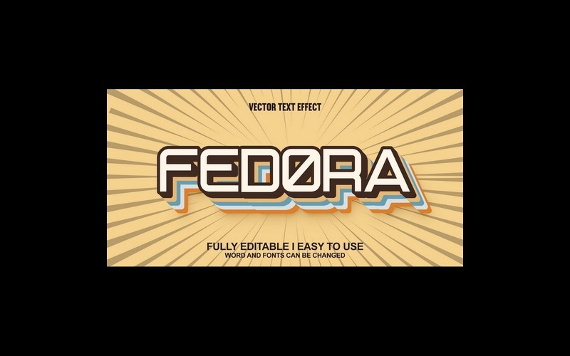 Fedora Fully Editable Vector 3D Text Effect - TemplateMonster