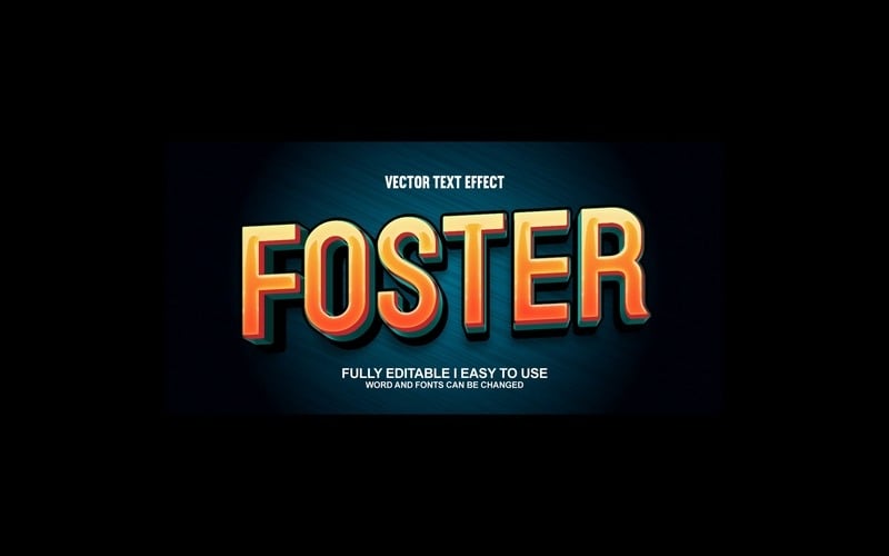 Foster Fully Editable Vector 3D Text Effect - TemplateMonster