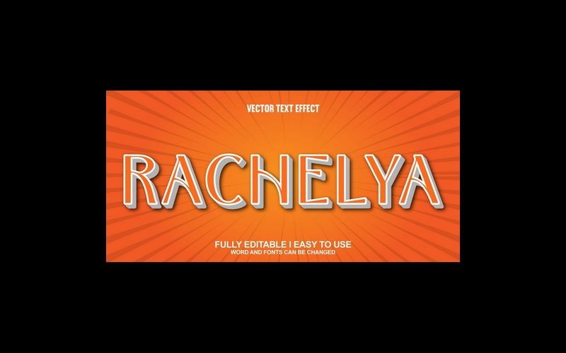 Rachelya Fully Editable Vector 3D Text Effect