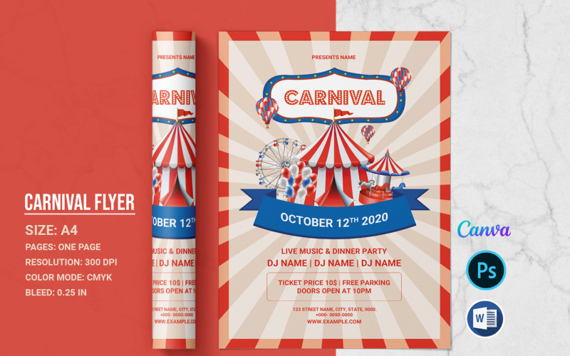 Carnival Fun Fair Invitation Flyer #452319 - TemplateMonster