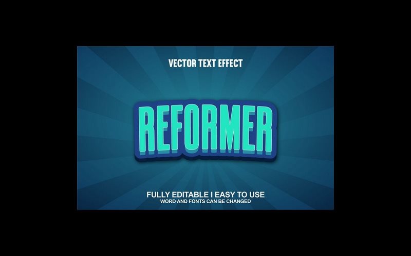Reformer Fully Editable Vector 3D Text Effect