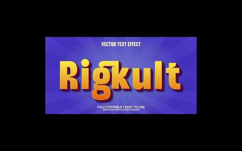 Rigkult Fully Editable Vector 3D Text Effect