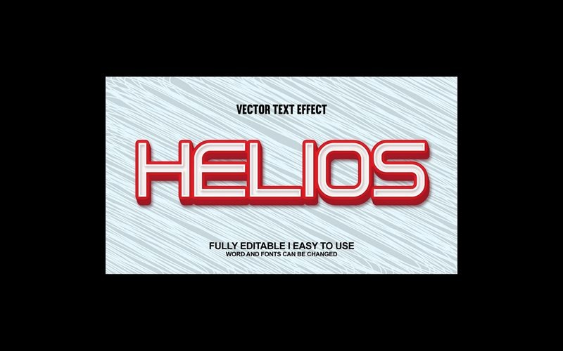 Helios Fully Editable Vector 3D Text Effect - TemplateMonster